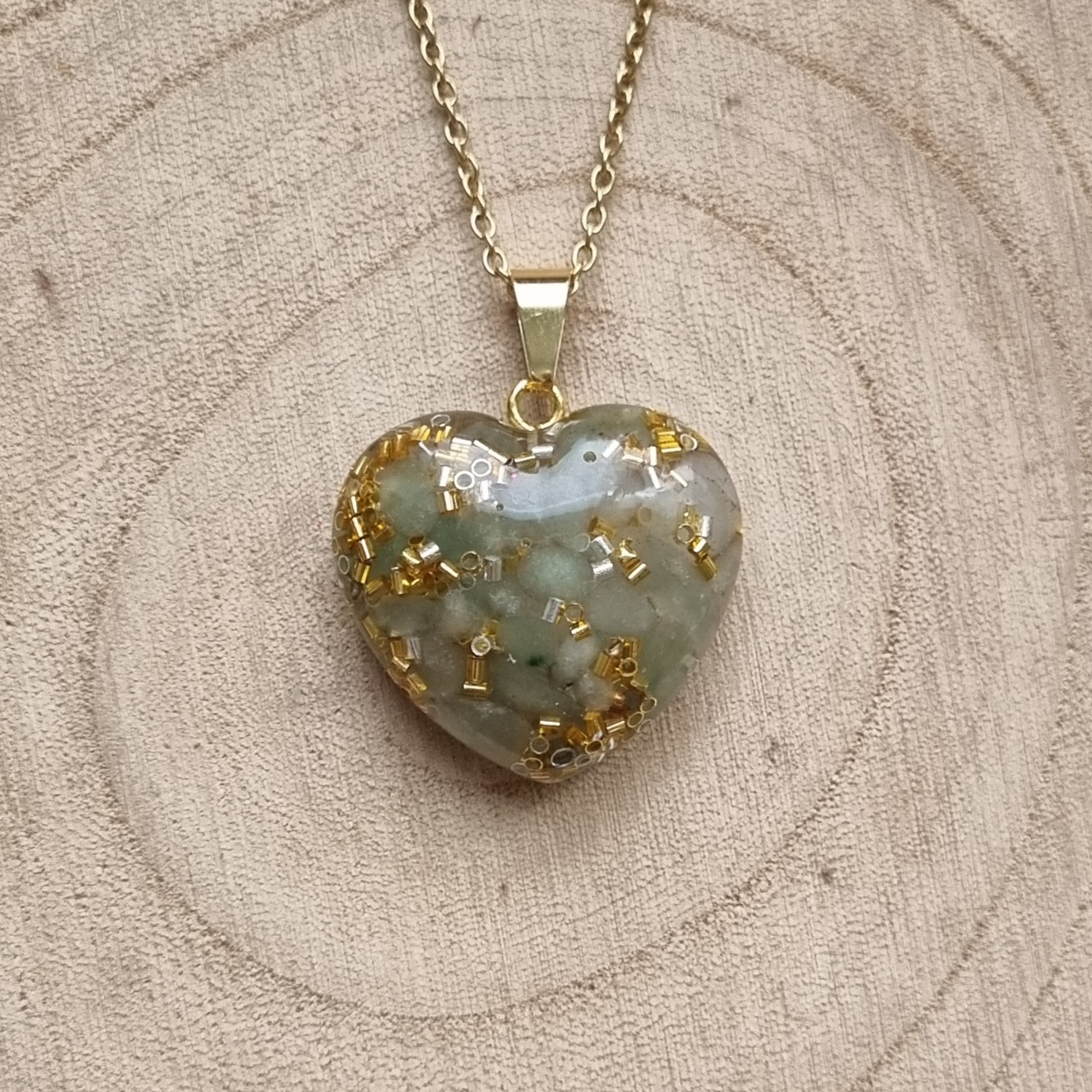 COLLIER ORGONITE | COEUR | AVENTURINE VERTE | ÉNERGIE POSITIVE ...